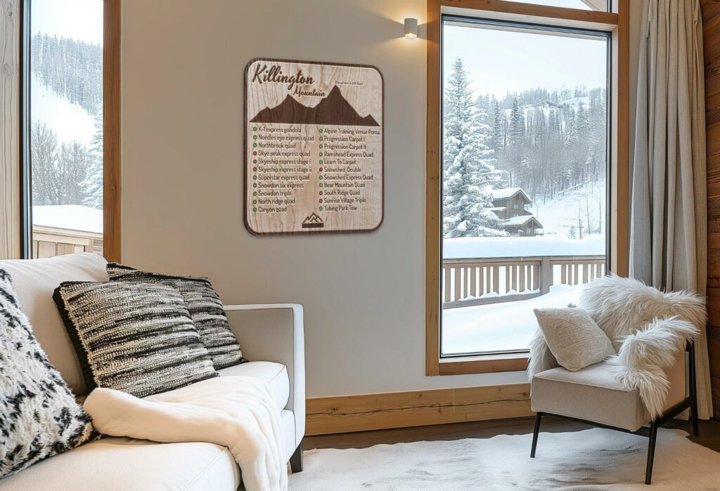 Carved Wood Ski Lift Sign – Alpine InfoGrafik Ski Signs